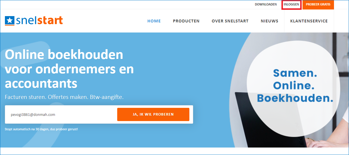 Het SnelStart abonnement bevestigen