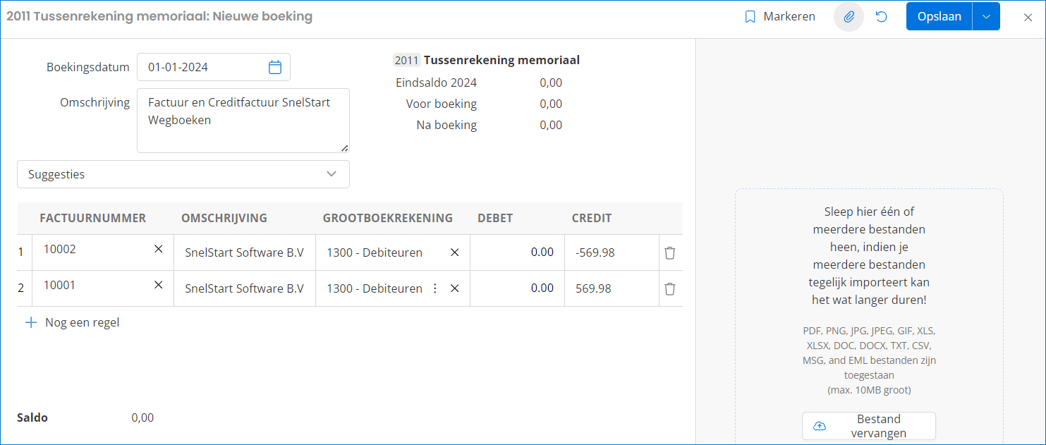 Een creditfactuur maken en wegboeken