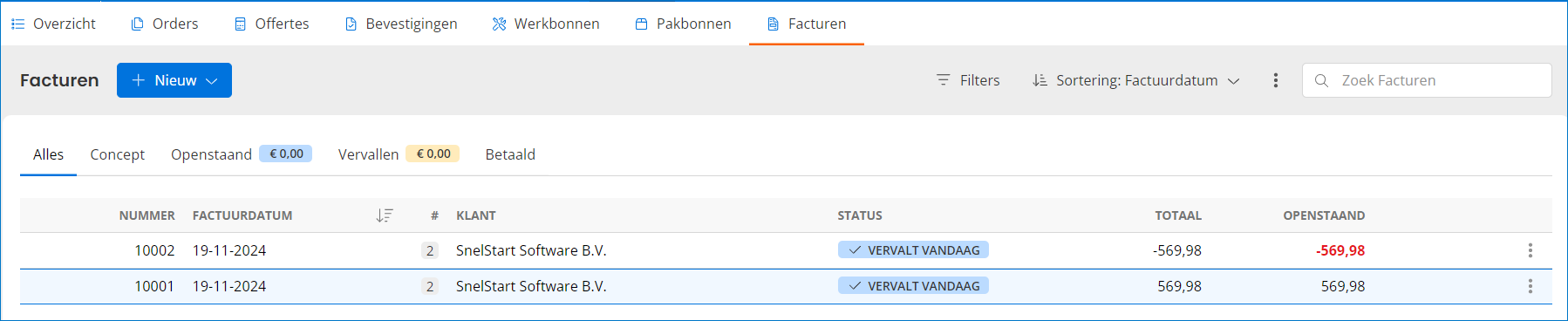 Een creditfactuur maken en wegboeken